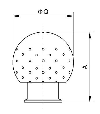 1 Inch Fix Cleaning Rotating Cip Spray Ball , Washing Rotary Ball Nozzle