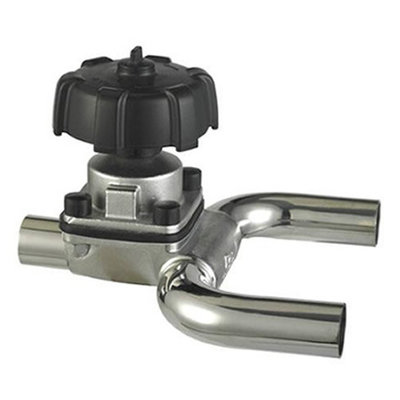 U Type SUS316L Sanitary Diaphragm Valve Three - Way With Clamp End