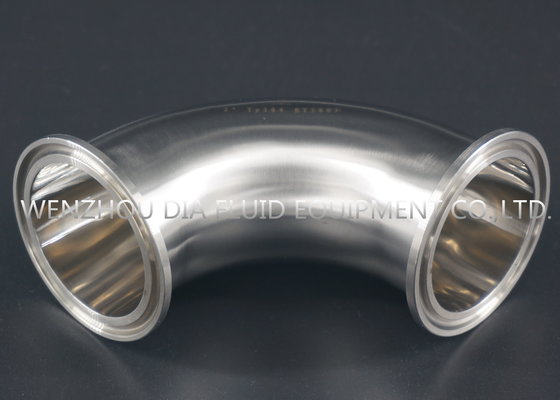 Stain polish Stainless Steel Sanitary Fittings quick - install Dairy 90 Degree Elbow