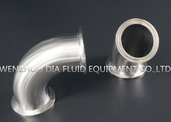 Stain polish Stainless Steel Sanitary Fittings quick - install Dairy 90 Degree Elbow