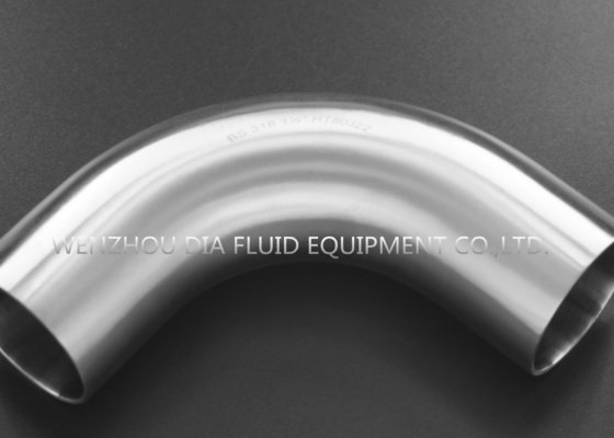 2.0mm Stainless Steel Sanitary Fittings Grade 316 90 Deg Bend Long Type 1.5 x D