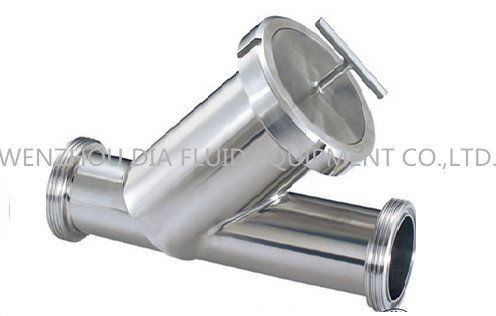 Mirror Or Stain Polish Sanitary Strainer ,  304 304L Clamp Connection Y Strainer