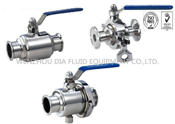High Performance Clamp / Thread Sanitary Hygienic Ball Valve With 2 Position Handle