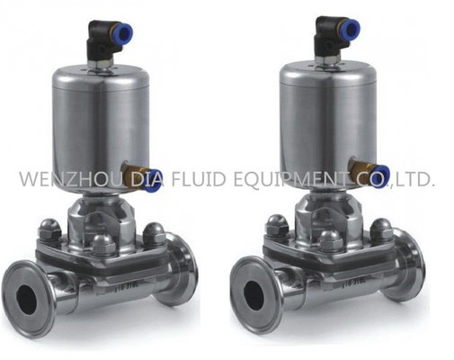 DIA-4P AISI-316L 1'' Sanitary Pneumatic Diaphragm Valve For Dairy , Beer Industry