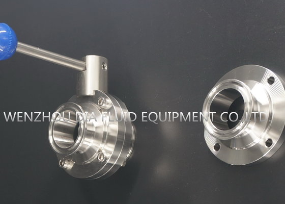 ISO 3A 1/2" - 6" SS Sanitary Butterfly Valves , High Performance Tri Clamp Butterfly Valve