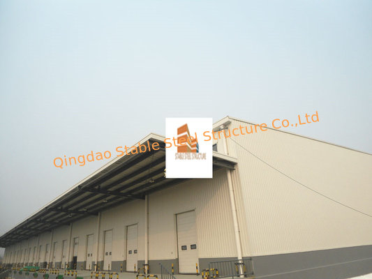 light prefabricated steel structure warehouse with big canopy supplier