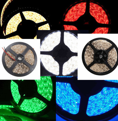 5M 3528 SMD 300 / 600LED SMD Strip Light , Rgb Led Strip Cool White Warm Blue Red