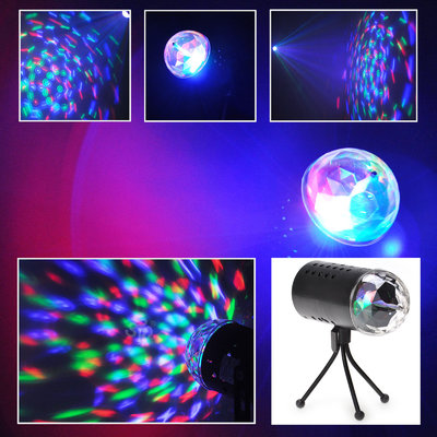 Crystal Effect 3W Led Stage Lights DJ Disco Bar Party Black