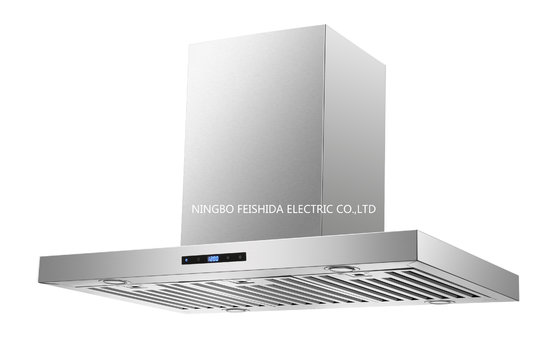 6" etl 900cfm island box powerful gas stove electronic switch stainless steel baffle filter range hood