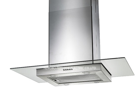 Square glass European island range hood 36 inch Singel motor