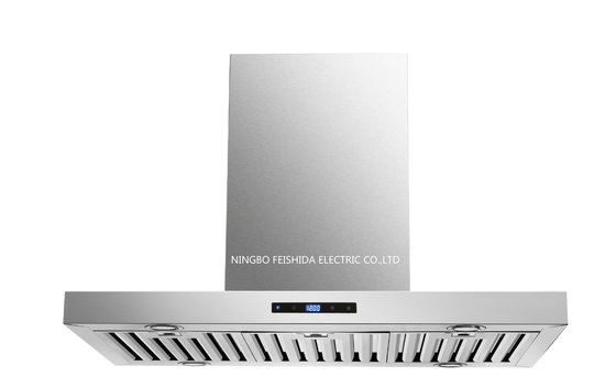 6" etl 900cfm island box powerful gas stove electronic switch stainless steel baffle filter range hood