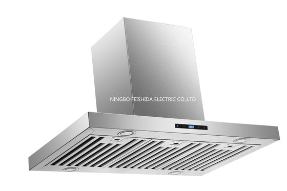 6" etl 900cfm island box powerful gas stove electronic switch stainless steel baffle filter range hood