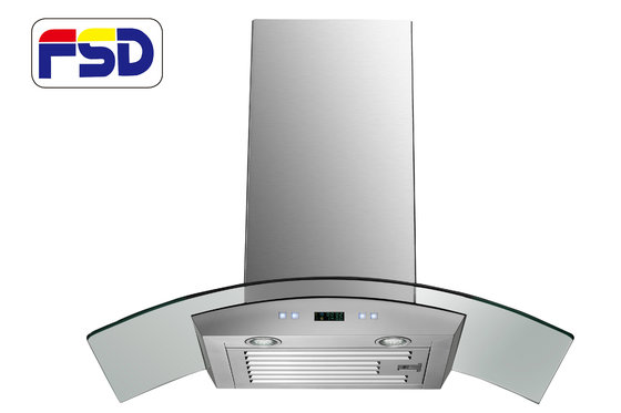 Island Mount  European Range Hood 600cfm tempered Singel motor