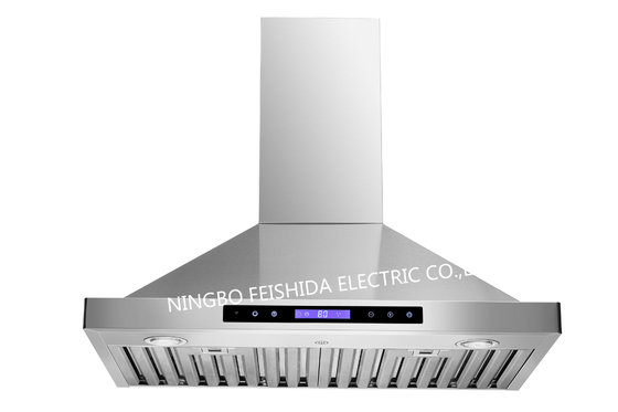 30 inch Stainless steel wall mount baffle filter LCD switch chimney hood certificated with 860cfm motor
