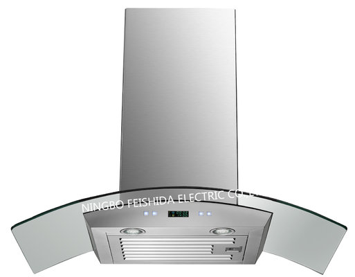 6" ETL Certificated tempered Glass 600cfm aluminum filter wall mount Range Hood Wall Mounted