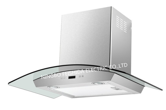 6" ETL Certificated tempered Glass 600cfm aluminum filter wall mount Range Hood Wall Mounted