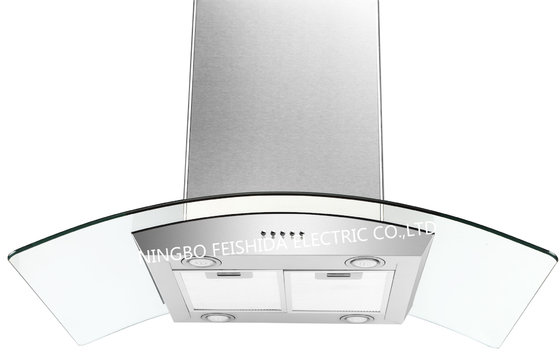 30" 36" 8mm tempered glass electronic switch LED light stainless steel Island Range Hood