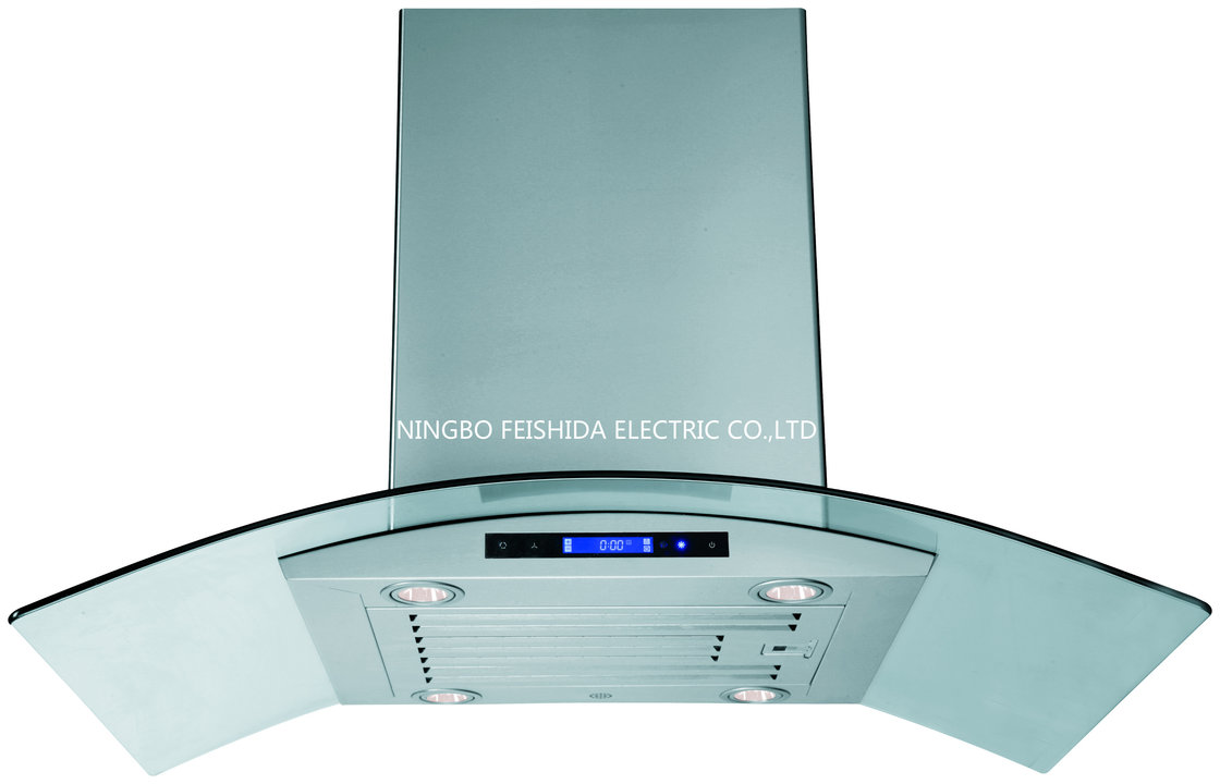 36 inch Wall Mount Range Hood , Glass Exhaust Hood baffle filter