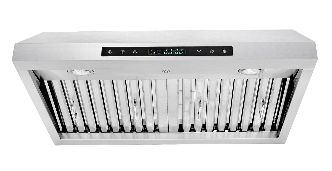 Square 36inch range hood baffle filter electronic control with dimmable lights