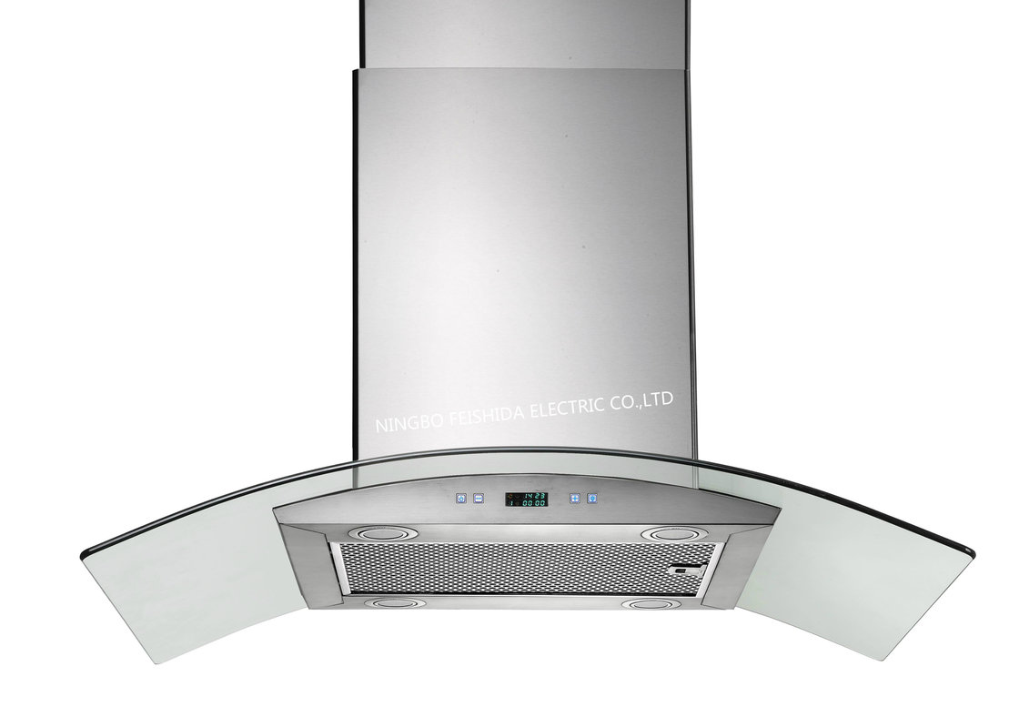 8mm glass etl 600cfm sensor touch control  powerful gas stove stainless steel baffle filter range hood