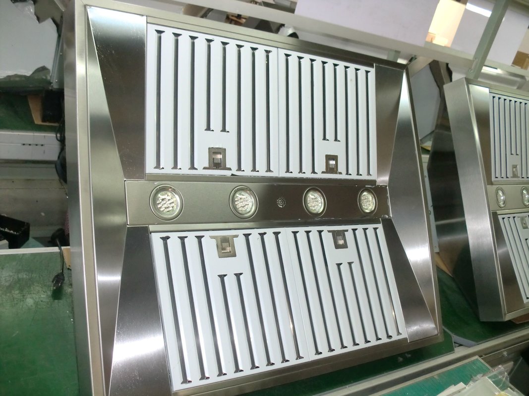 Commercial Gas Stove Stainless Steel Baffle Filter Range Hood / kitchen extractor hood
