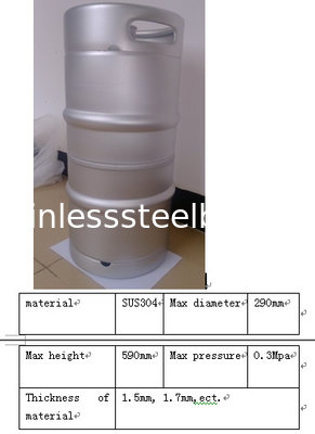 Slim Quarter Keg US 30L keg 1/4 bbl With Polished Treatment using for beer and beverages