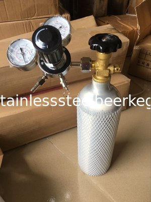 Aluminum co2 cylinder for beer keg cooler and dispenser use