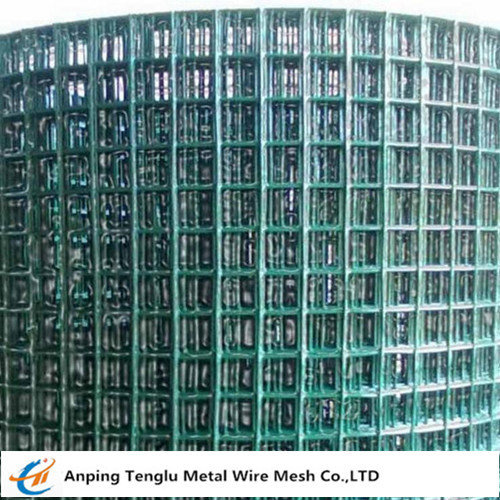 PVC Coated Welded Wire Mesh|Green Color With 1/4 inch by Carbon Steel Wire