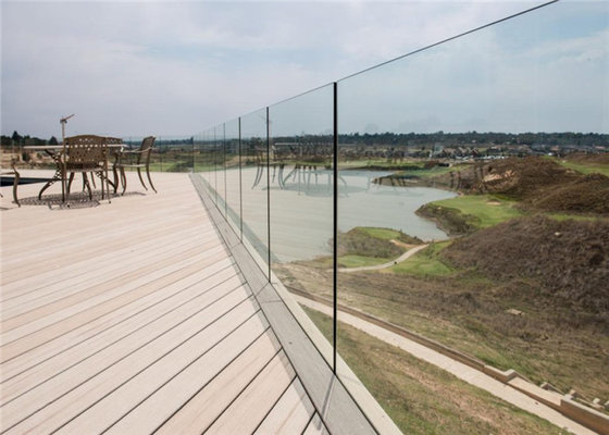 Exterior Aluminum U Channel For Glass Railing Tempered Glass Balcony Balustrade