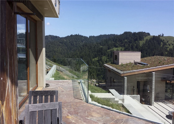 Aluminum Base Shoe Glass Deck Handrail Design For Apartment Glass Railing System