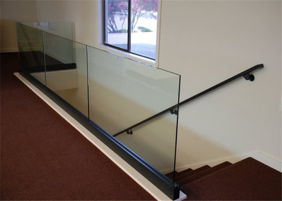 Aluminum Base Shoe Glass Deck Handrail Design For Apartment Glass Railing System