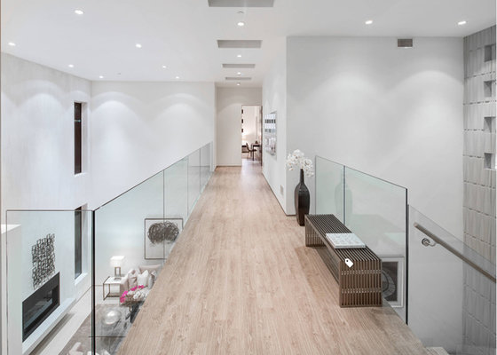 Residential Frameless Glass Balcony Balustrade Systems Fascia Mounted Glass Handrail
