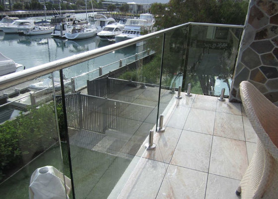 Stainless Steel Glass Spigot Tempered Glass Railing Design For Pool Fence