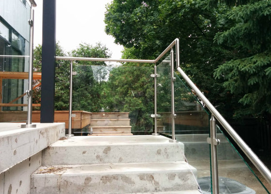 Architectural Glass Porch Railing Systems Exterior Stair Glass Balustrade Customized