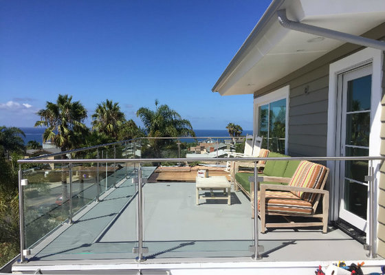 Tempered Glass Deck Railing Systems Outdoor Modern Glass Railing Design
