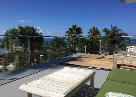 Exterior Frosted Stainless Steel Glass Railing With Round Post Outdoor Steel Railing