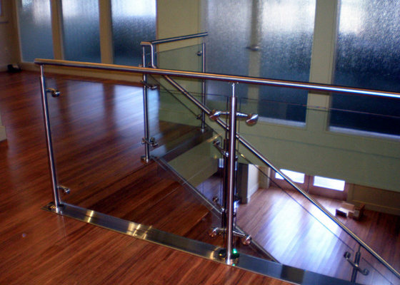 Wood Top Handrail Stainless Steel Glass Balustrade Glass Railing Glass Guardrail