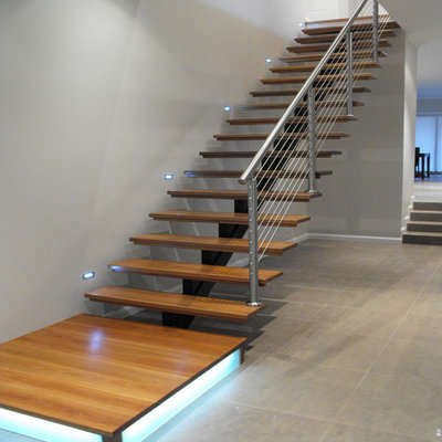Prefabricated Stairs Modern Steel Wood Staircase Prices