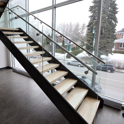 Prefabricated Stairs Modern Steel Wood Staircase Prices