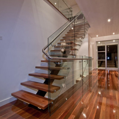 Prefabricated Stairs Modern Steel Wood Staircase Prices
