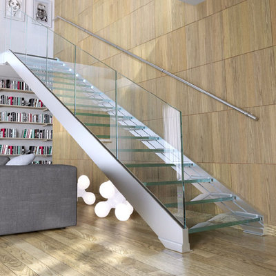 Prefabricated Stairs Modern Steel Wood Staircase Prices