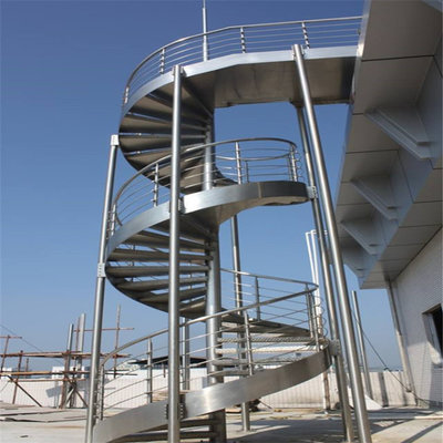 Carbon Steel Tread Custom Spiral Staircase /Outdoor Metal Spiral Staircase