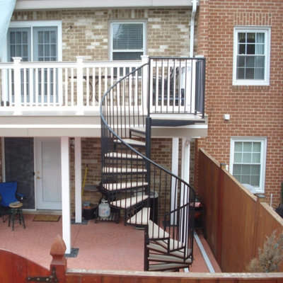 Carbon Steel Tread Custom Spiral Staircase /Outdoor Metal Spiral Staircase