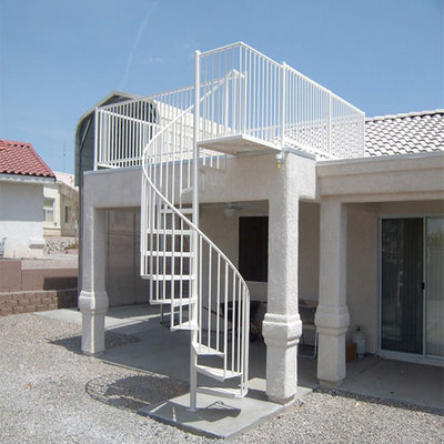 Carbon Steel Tread Custom Spiral Staircase /Outdoor Metal Spiral Staircase