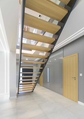 Professional steel staircase detail drawing floating staircase glass railing with engineered tread staircase
