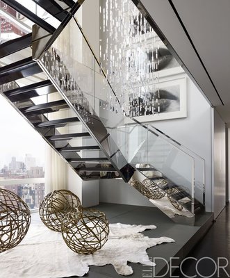 Customized modern stairs design indoor solid wood double steel stringer staircase