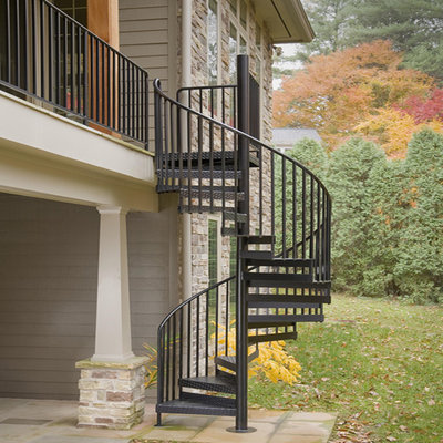 Indoor Cheap Wooden Steel Wrought Iron Railing Handrail Design Used Spiral Staircase Prices