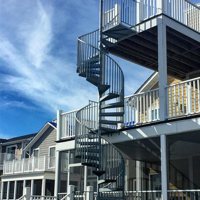 Indoor Cheap Wooden Steel Wrought Iron Railing Handrail Design Used Spiral Staircase Prices