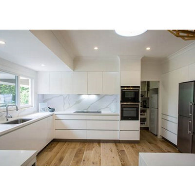 High Gloss Lacquer Finish Kitchen Cabinets With Glass Doors Apartment Kitchen Cabinets