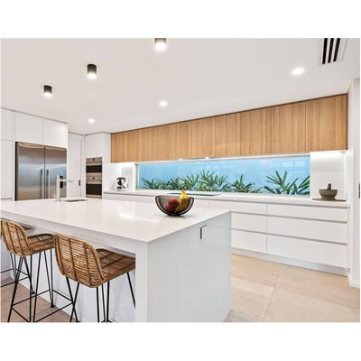 High Gloss Lacquer Finish Kitchen Cabinets With Glass Doors Apartment Kitchen Cabinets